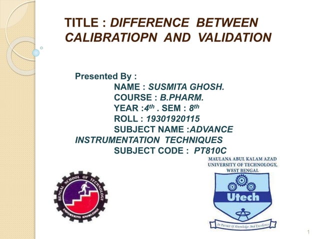 Difference between calibration & validation | PPTX | Pharmaceutical ...