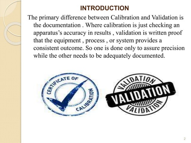 Difference Between Calibration And Validation Pptx