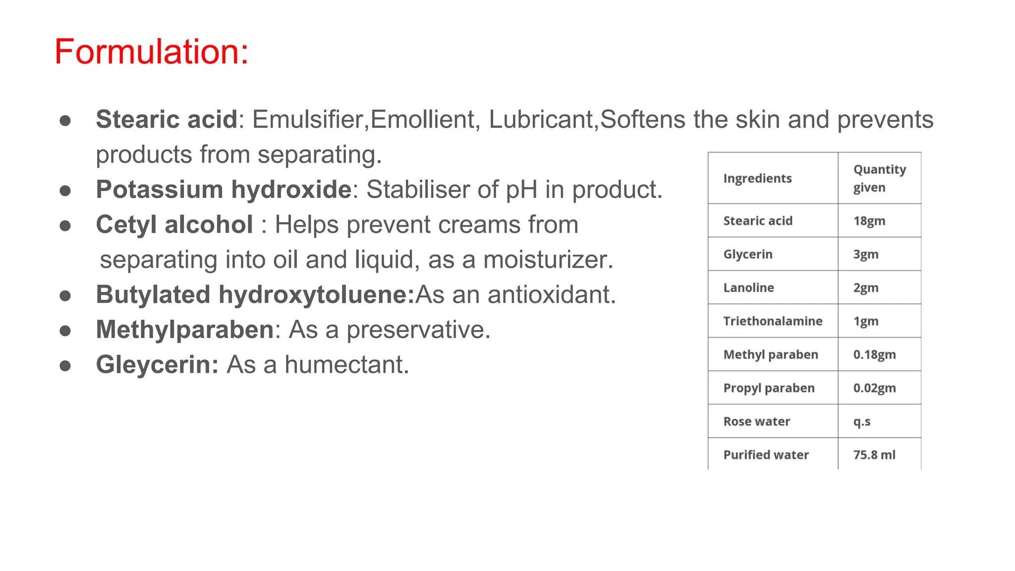 Formulation and preparation of cold cream and vanishing cream | PDF