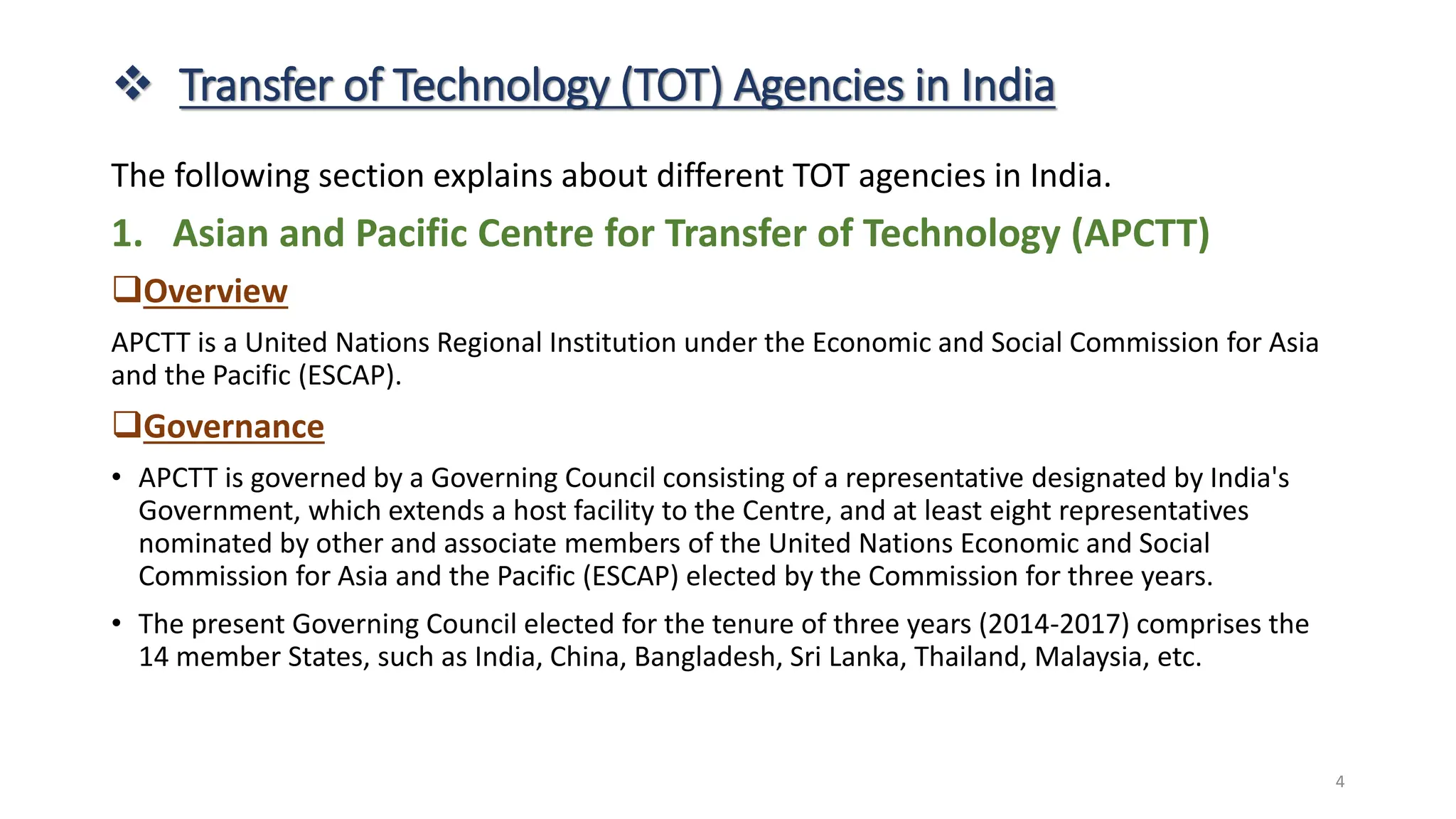 TT agencies in India -APCTD,NRDC,TIFAC,BCIL | PDF
