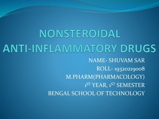 NSAIDs (Non Steroidal Anti Inflammatory Drugs) | PPTX | Digestive ...