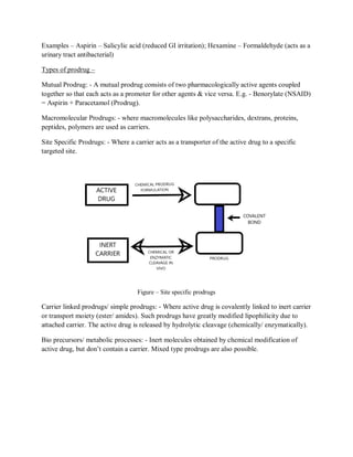Basic concepts of Prodrug & their application in pharmacy fields | PDF