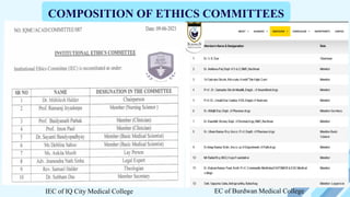 Significance and formalities of ethics committees for Clinical Research ...