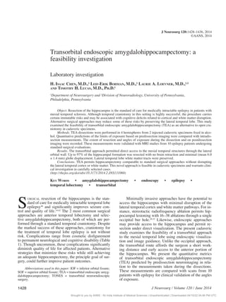 [19330693 - Journal of Neurosurgery] Transorbital endoscopic ...