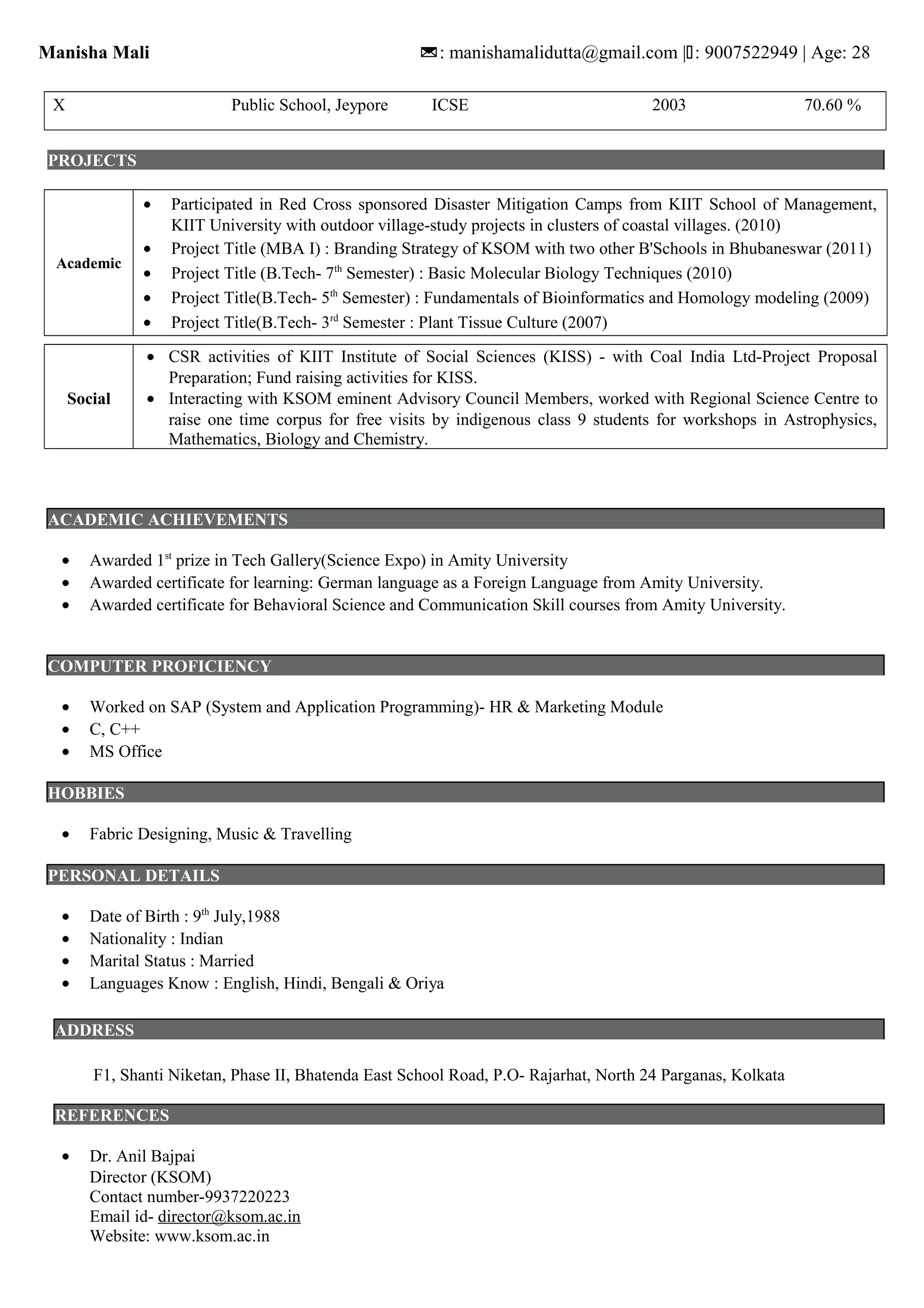 Manisha Mali-Resume | DOC