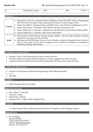 Manisha Mali-Resume | DOC