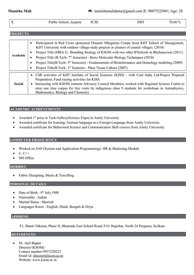 Manisha Mali-Resume | DOC