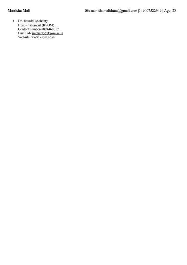 Manisha Mali-Resume | DOC