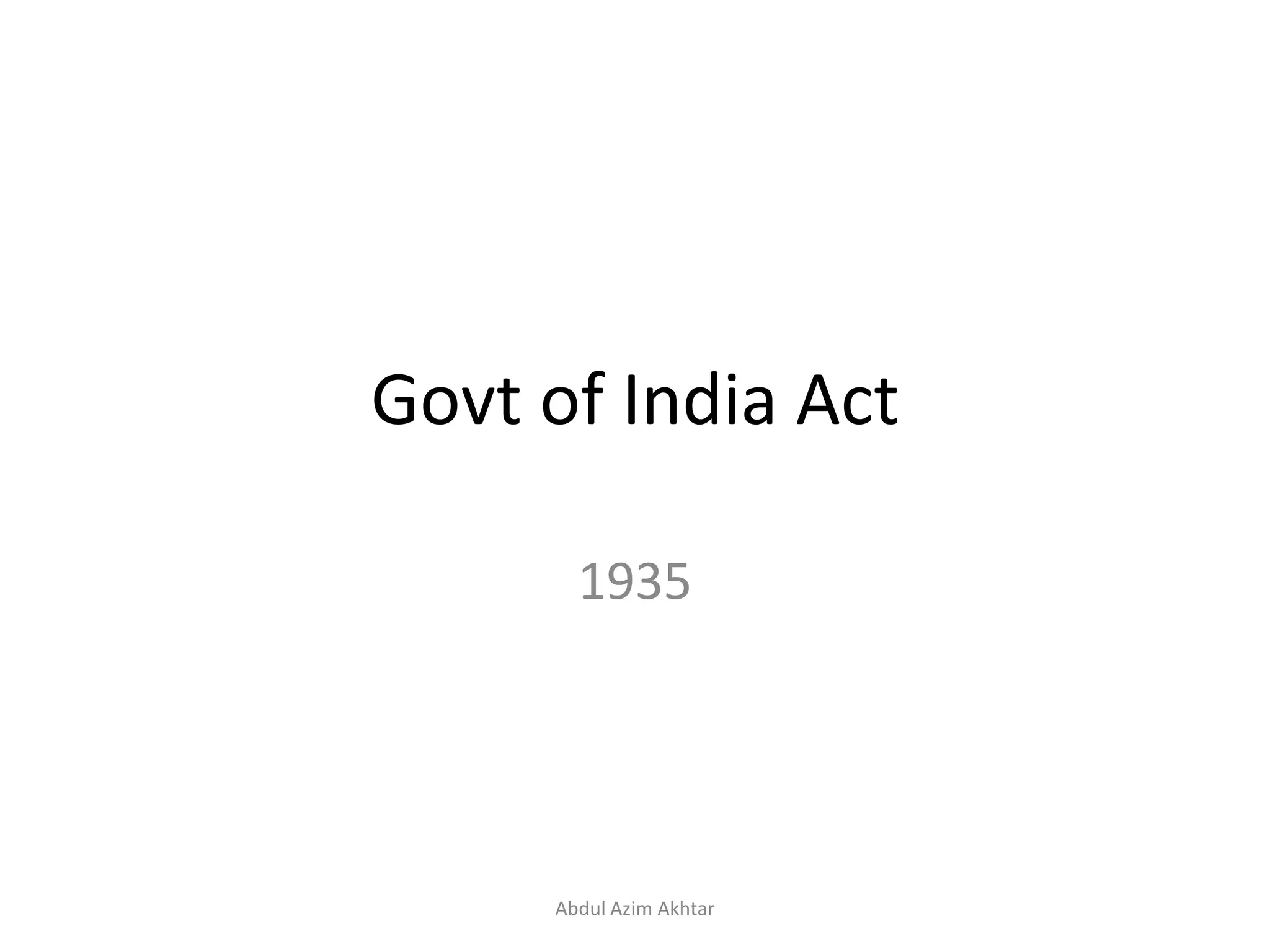 Government of India Act 1935 | PPTX