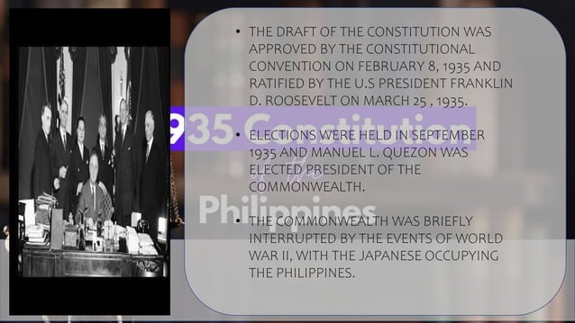 history of 1935 philippine constitution.pptx | Politics