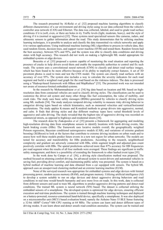 Embedded machine learning-based road conditions and driving behavior ...