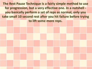 How To Progress In Muscle Building With The Rest Pause Technique | PPT ...