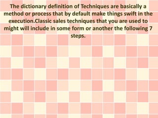 Sales Techniques: 7 Steps To A Successful Sales Call | PPTX