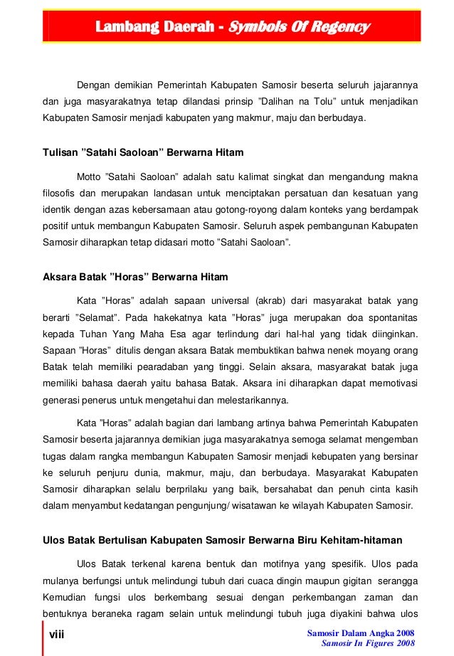 Kabupaten Samosir dalam Angka tahun 2008 | PDF