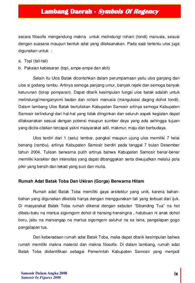 Kabupaten Samosir dalam Angka tahun 2008 | PDF