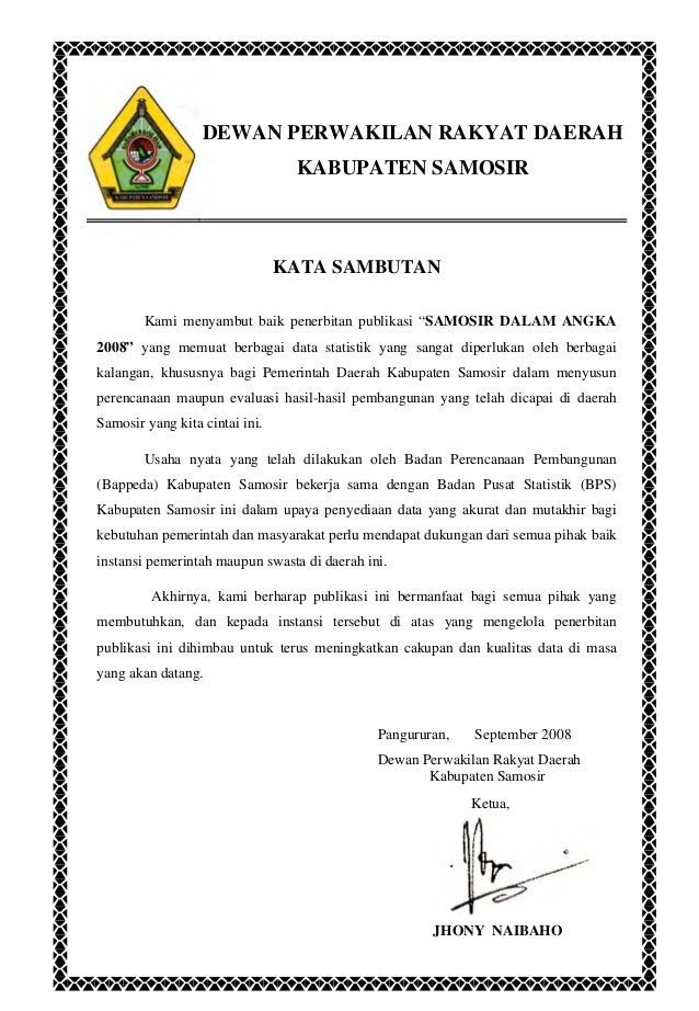 Kabupaten Samosir dalam Angka tahun 2008 | PDF
