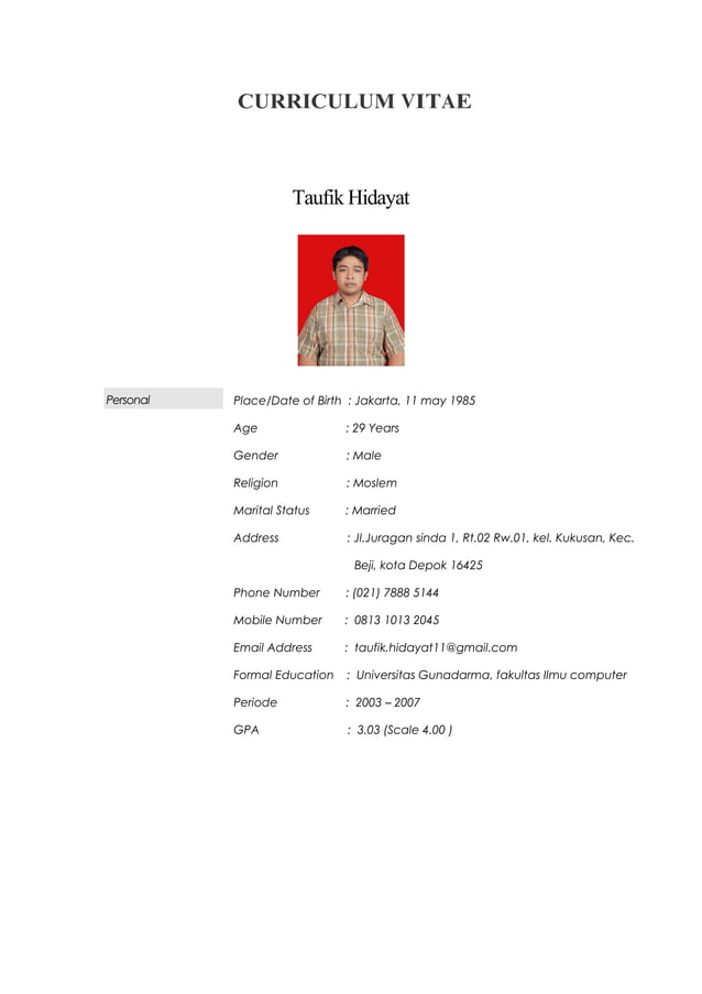 CV _Taufik | DOC