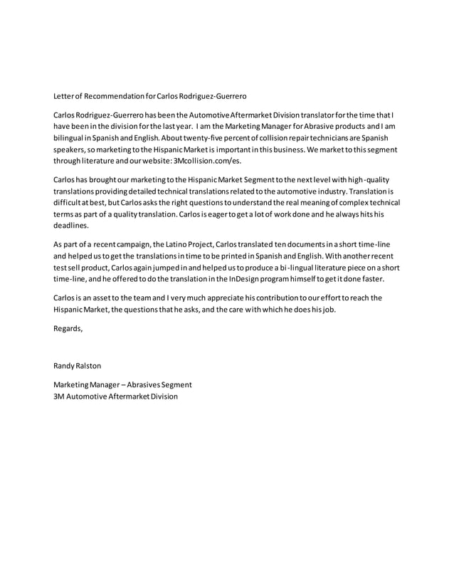 From Randy Ralston | DOCX | Automotive