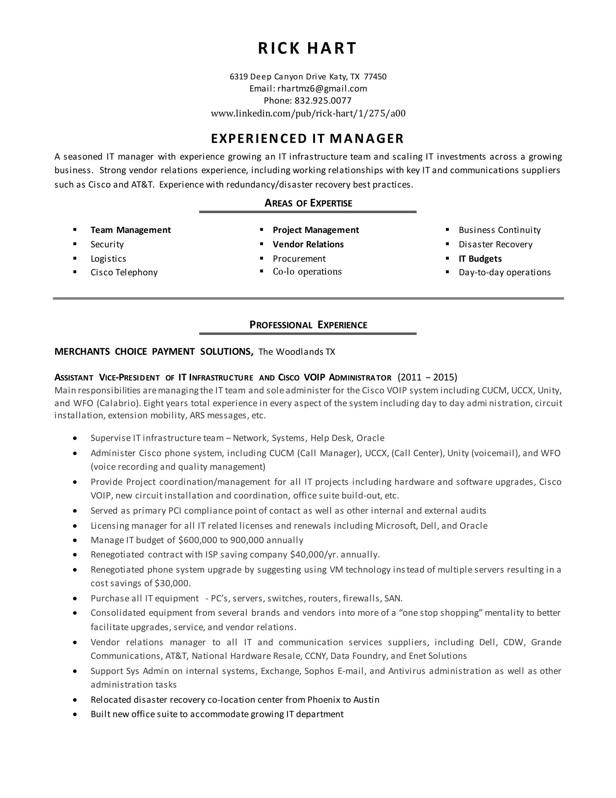 hart-rick---resume AVP | PDF