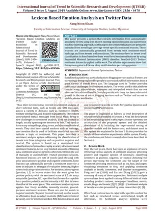 Lexicon Based Emotion Analysis on Twitter Data | PDF