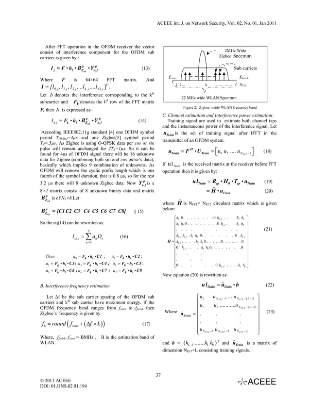 Cancellation of Zigbee interference in OFDM based WLAN for multipath channel | PDF