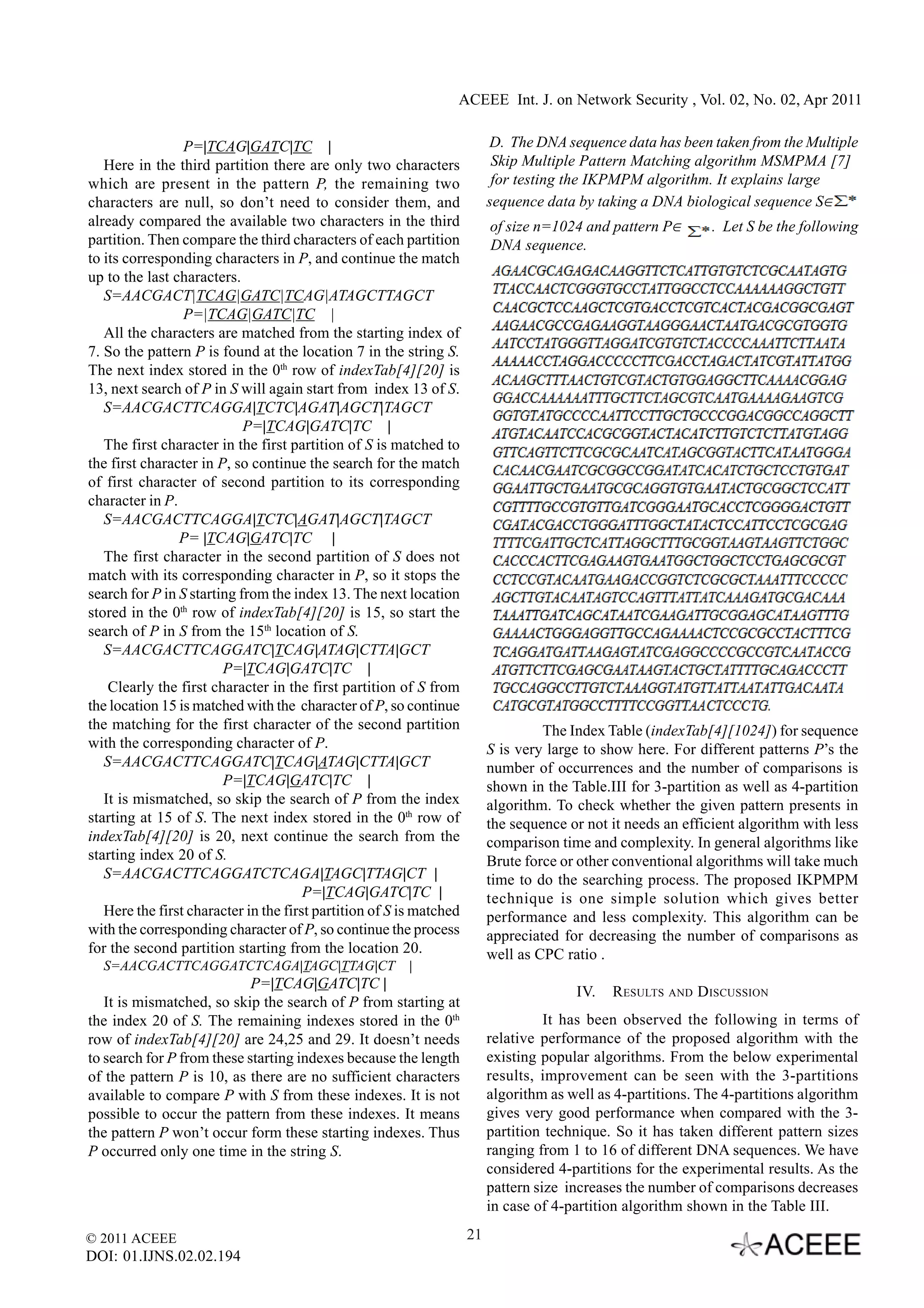 An Index Based K Partitions Multiple Pattern Matching Algorithm Pdf