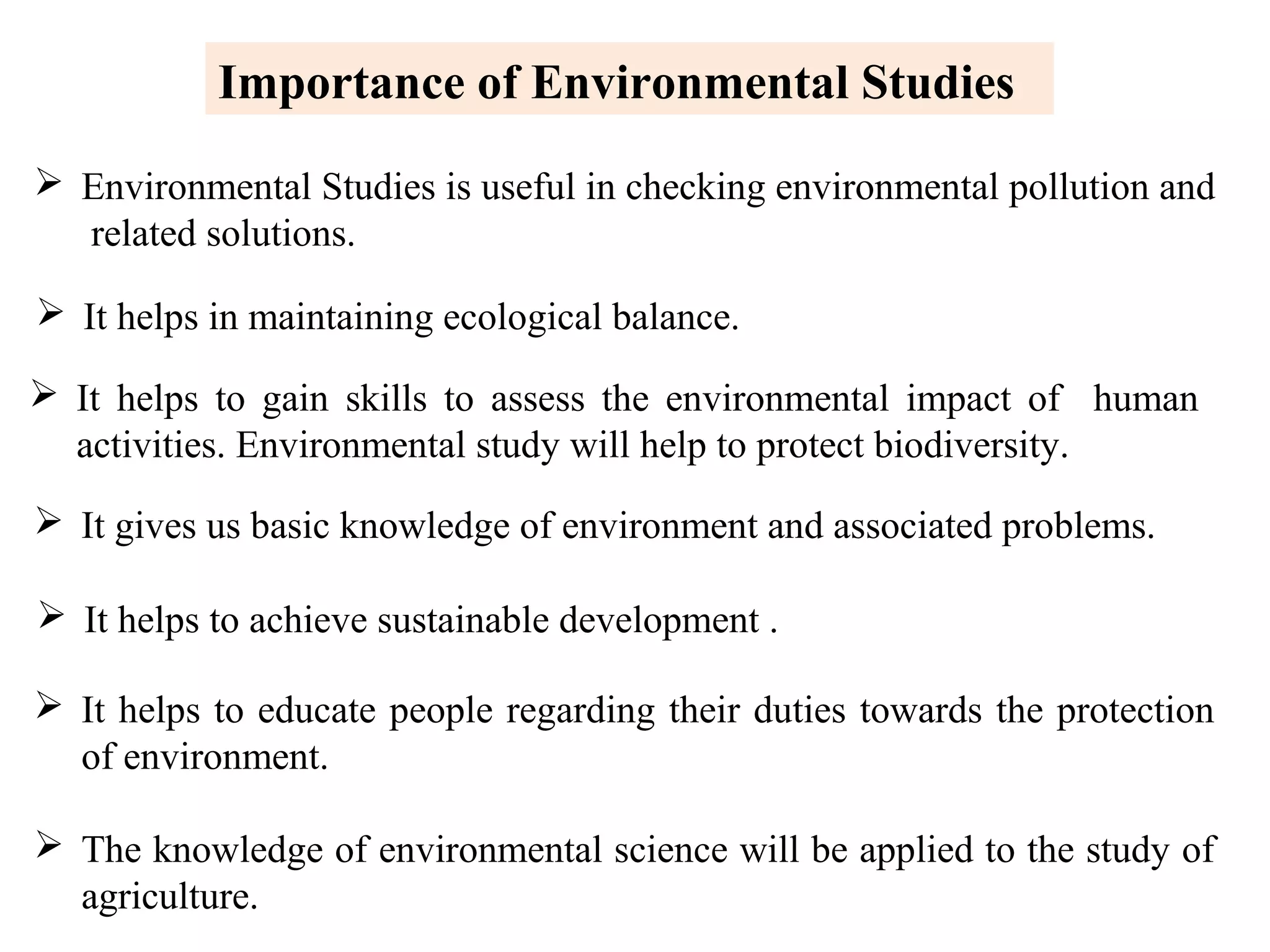 Introduction on Environmental Studies | PPT | Environment | Science