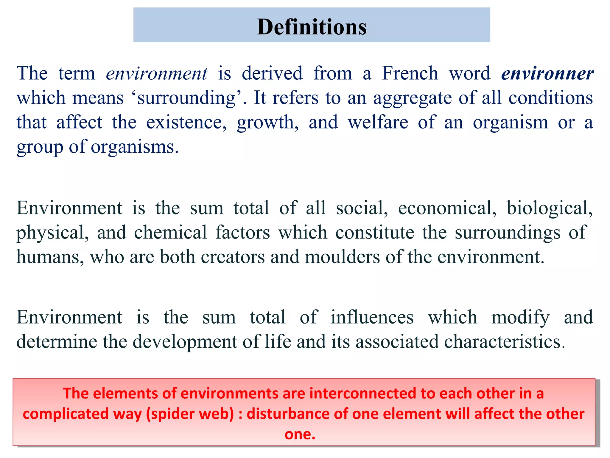 Introduction on Environmental Studies | PPT | Environment | Science