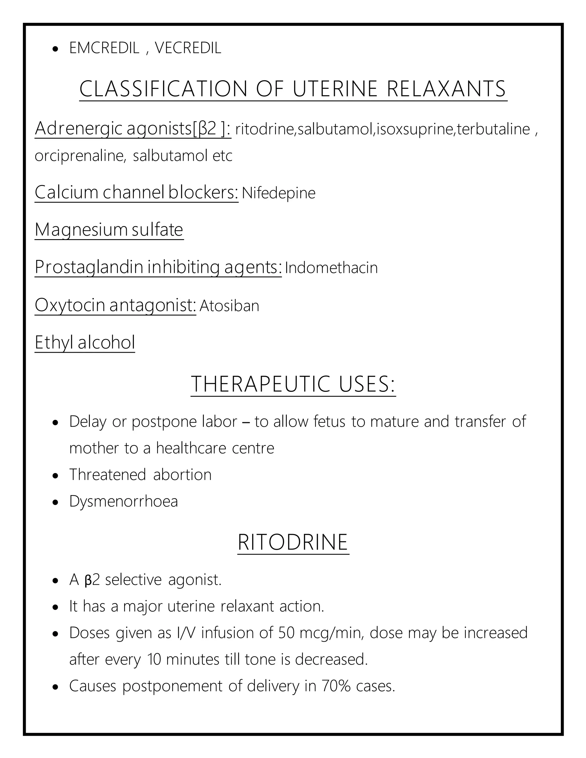 Drugs acting on genitourinary system | DOCX