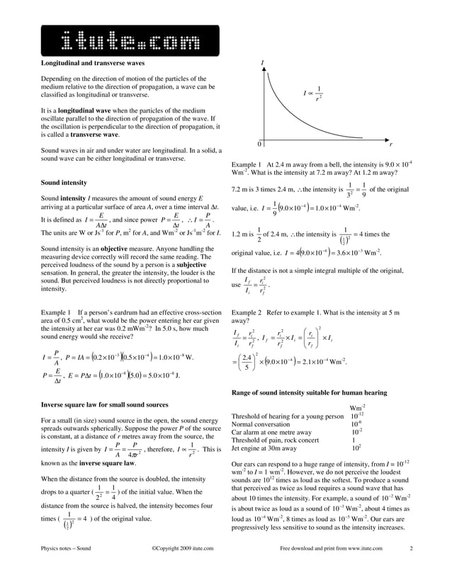 itute physics-notes-sound | PDF | Digital Audio | Computer Software and ...