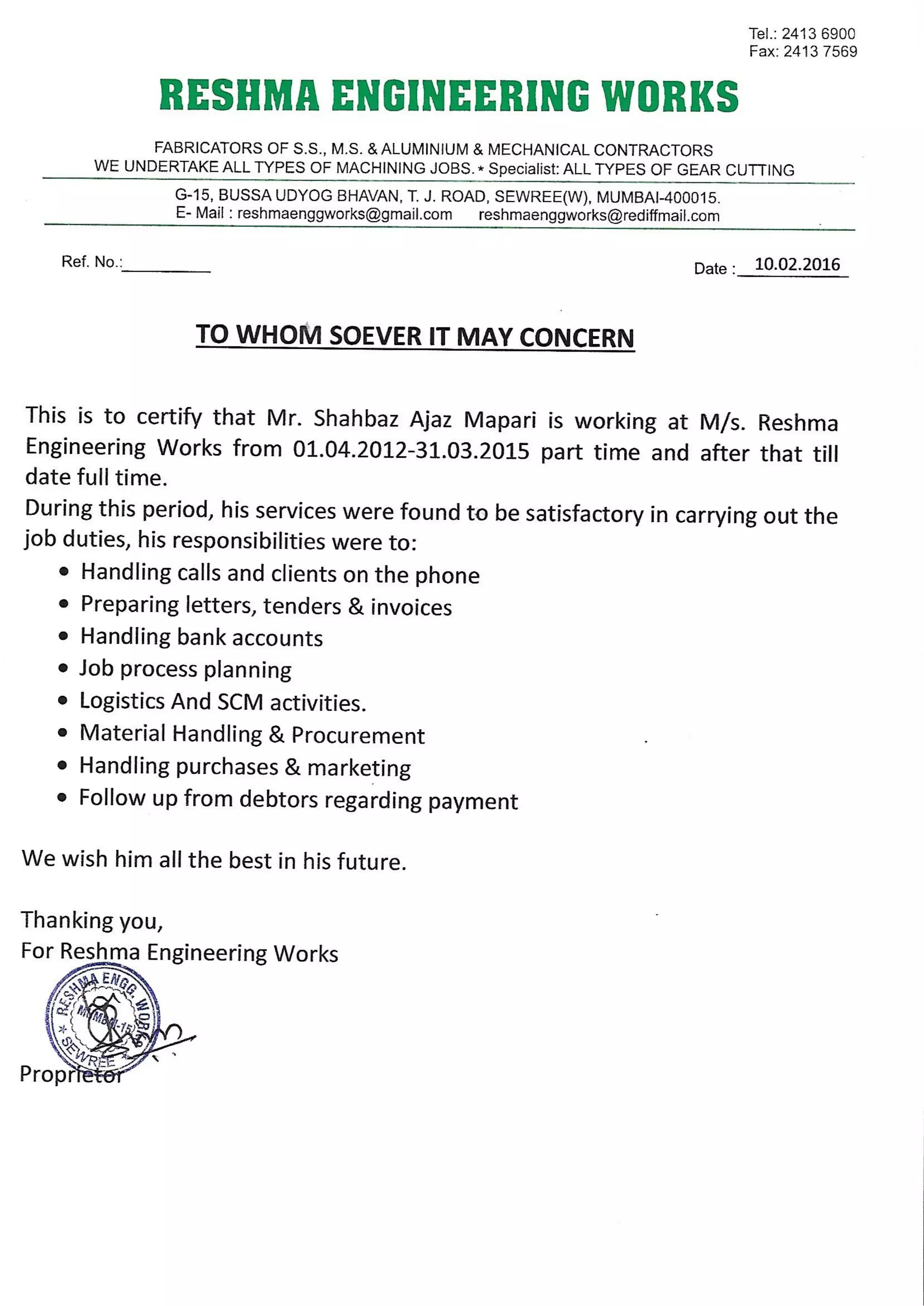 Experience Letter | PDF