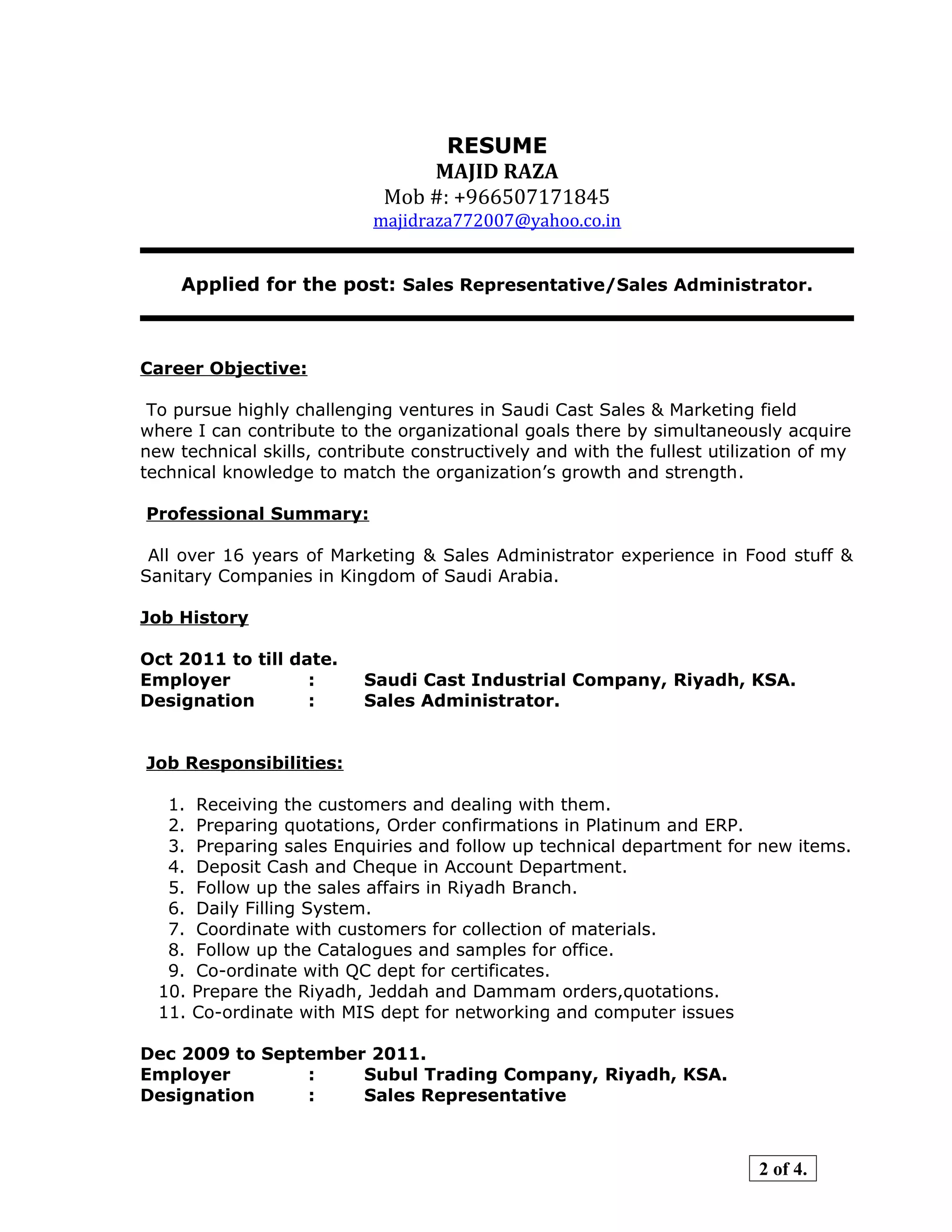 MAJID UPDATED CV 2017 | PDF