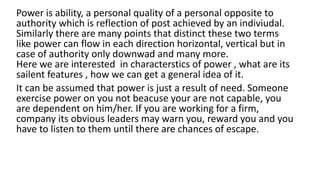 Power and Characteristics | PPTX