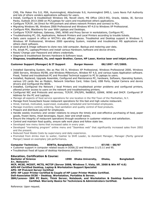 RESUME FARID BHUIYAN | DOC | Computing | Technology & Computing