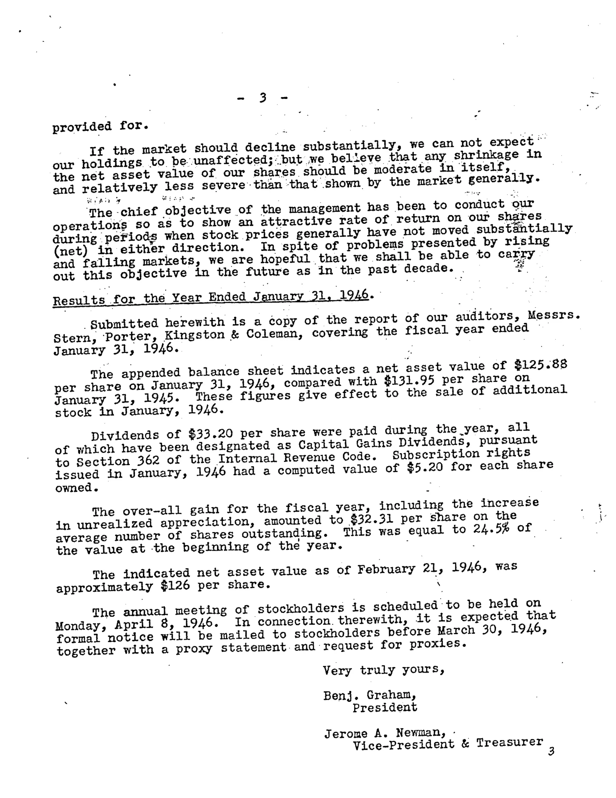 Graham Newman 1946 Letter | PDF