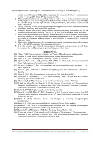 Relationship between Advertising and Telecommunication Marketing in Mubi Metropolis of Adamawa ...