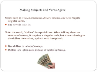 19465 lecture8 9-19541_subject verb agreement ppt | PPT