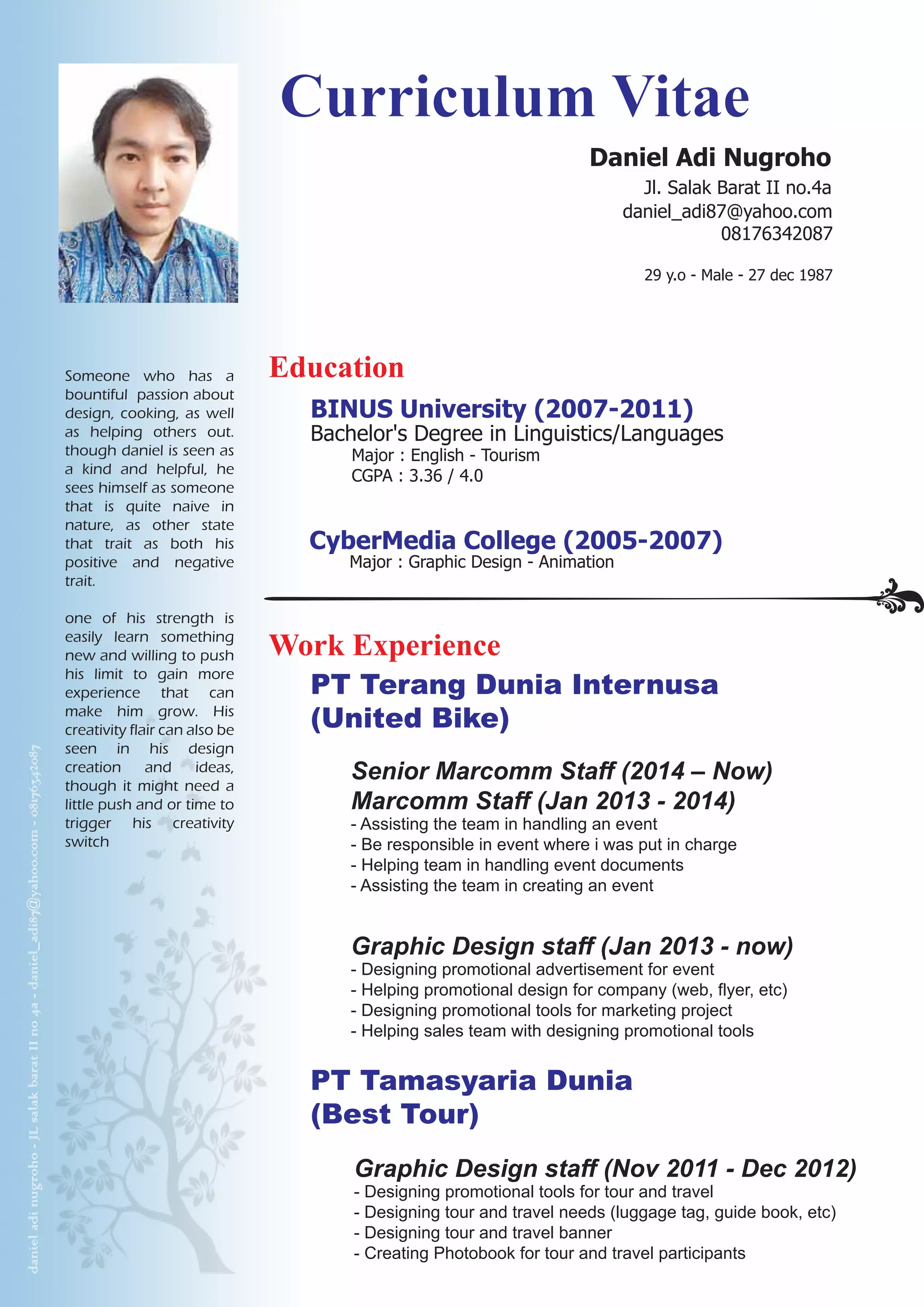 CV daniel adi nugroho | PDF