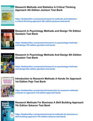 Research Design and Methods A Process Approach 10th Edition Bordens ...