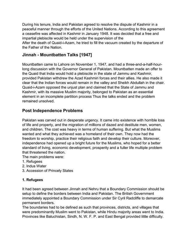 political history of pakistan 1947-1958 | PDF