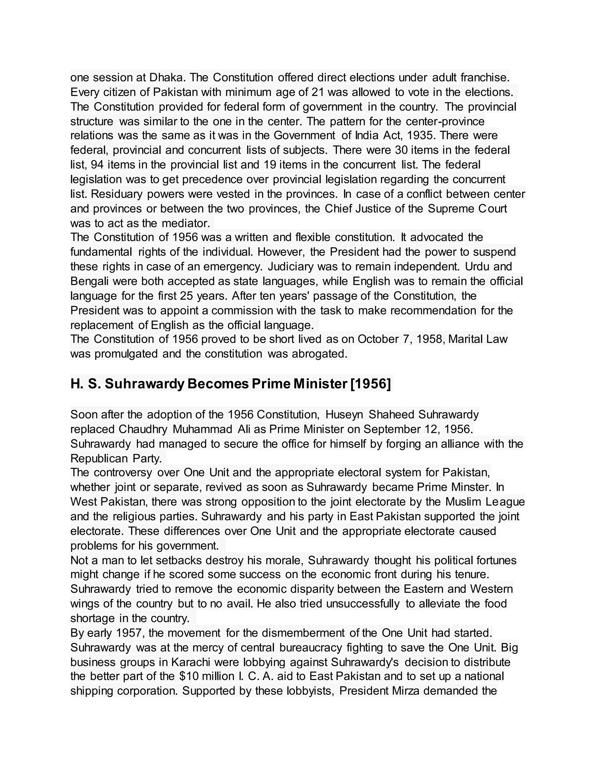 political history of pakistan 1947-58 | DOCX