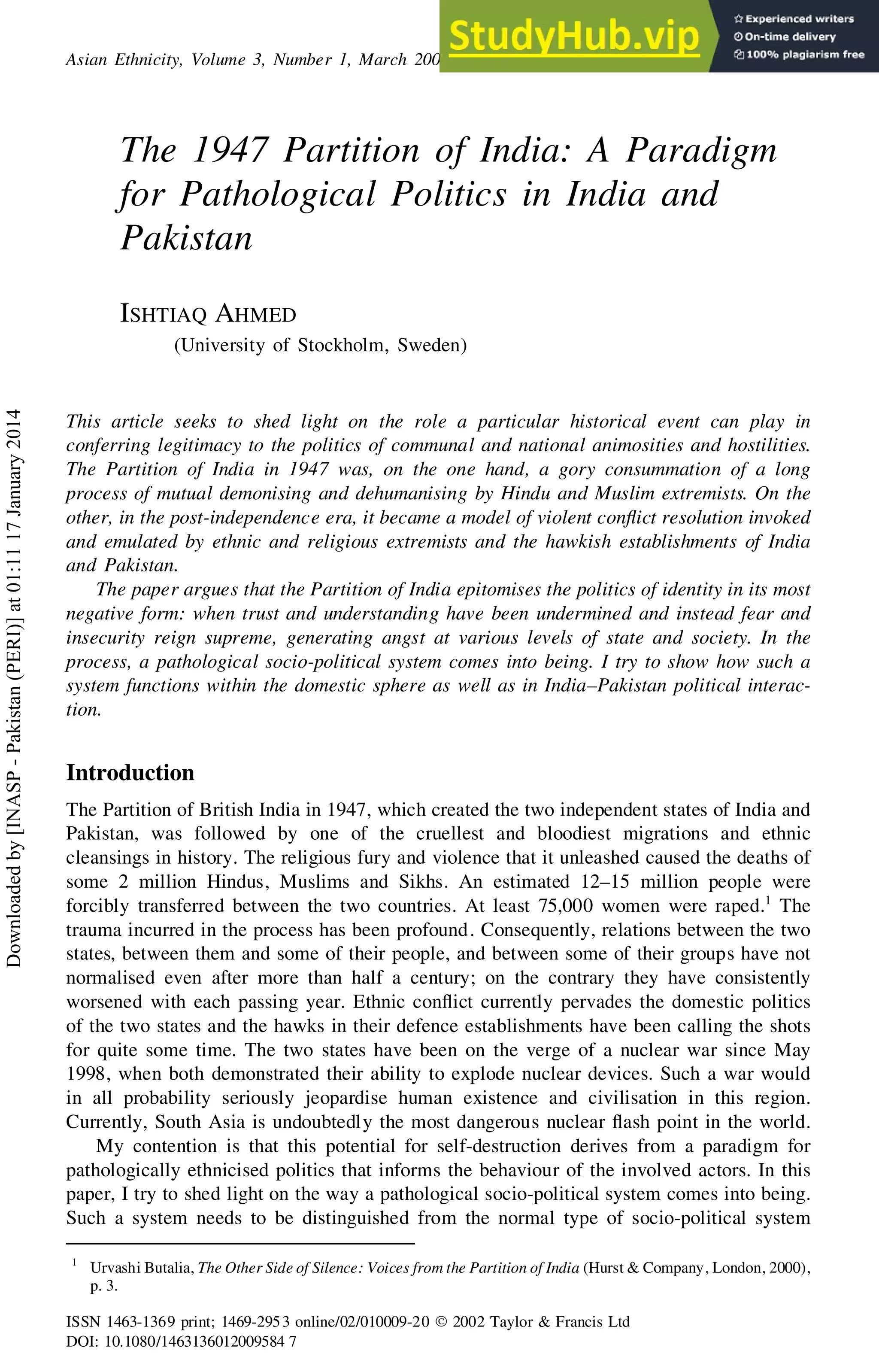 1947 Partition Of India | PDF