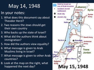 1948 creation of israel wed | PPTX