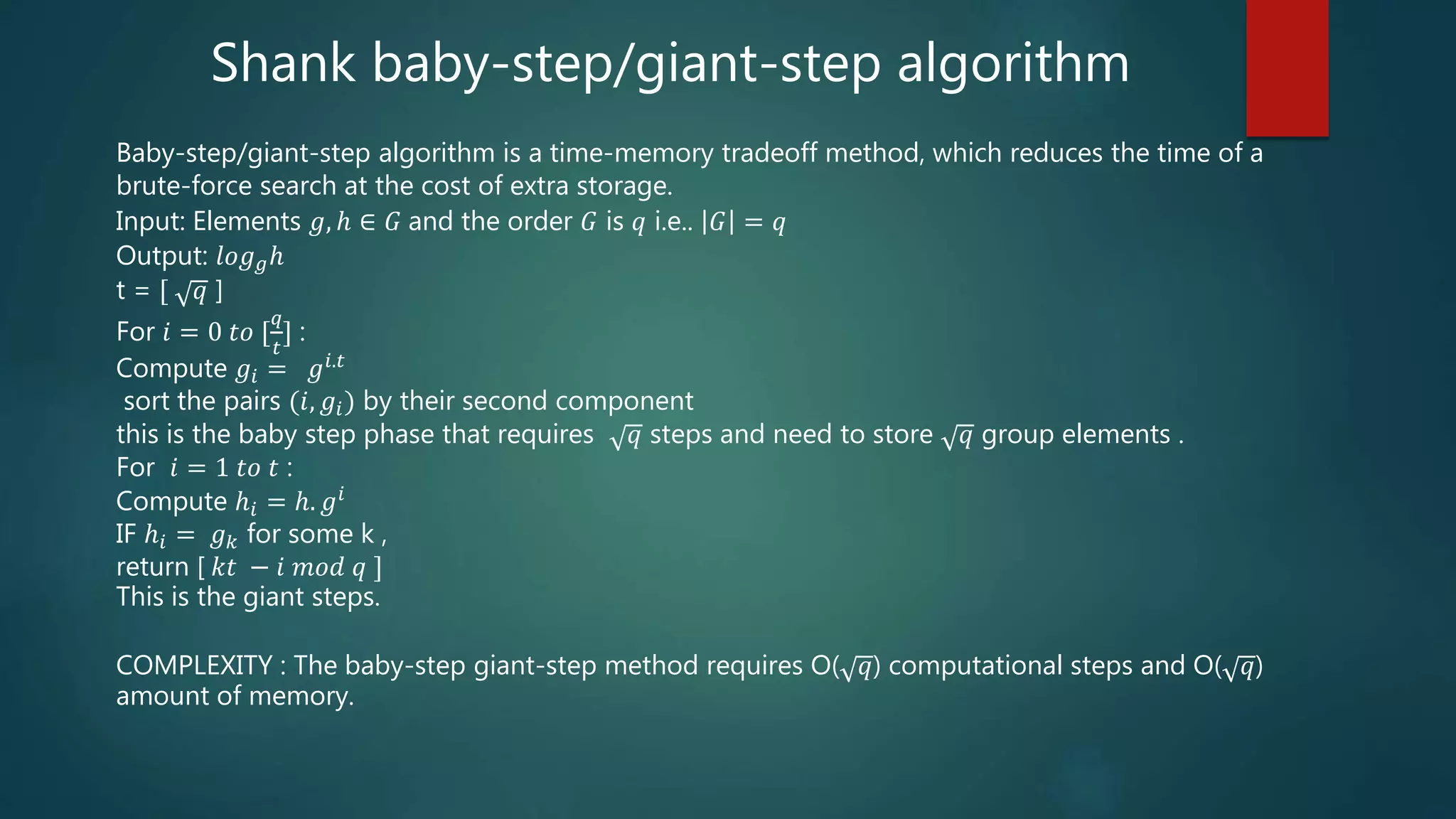 DISCRETE LOGARITHM PROBLEM | PPTX