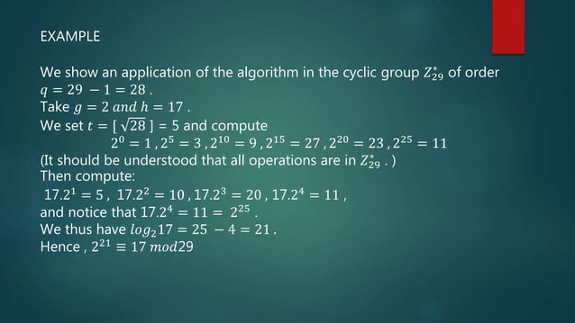DISCRETE LOGARITHM PROBLEM | PPTX