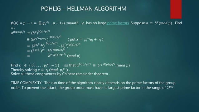 DISCRETE LOGARITHM PROBLEM | PPTX