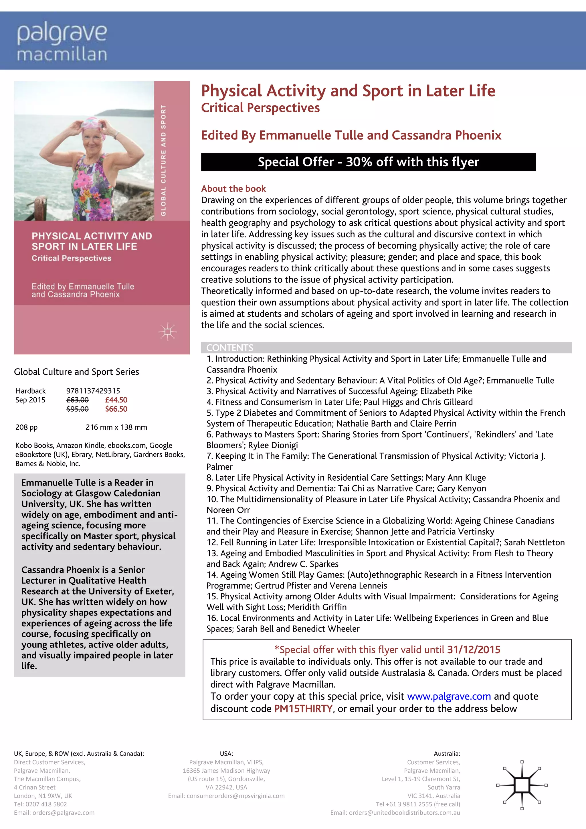 Physical Activity and Sport in Later Life 30 | PDF
