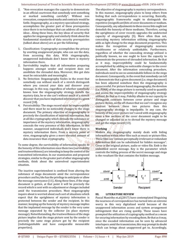 A Review on Stegnography Data Hiding using Color Images | PDF