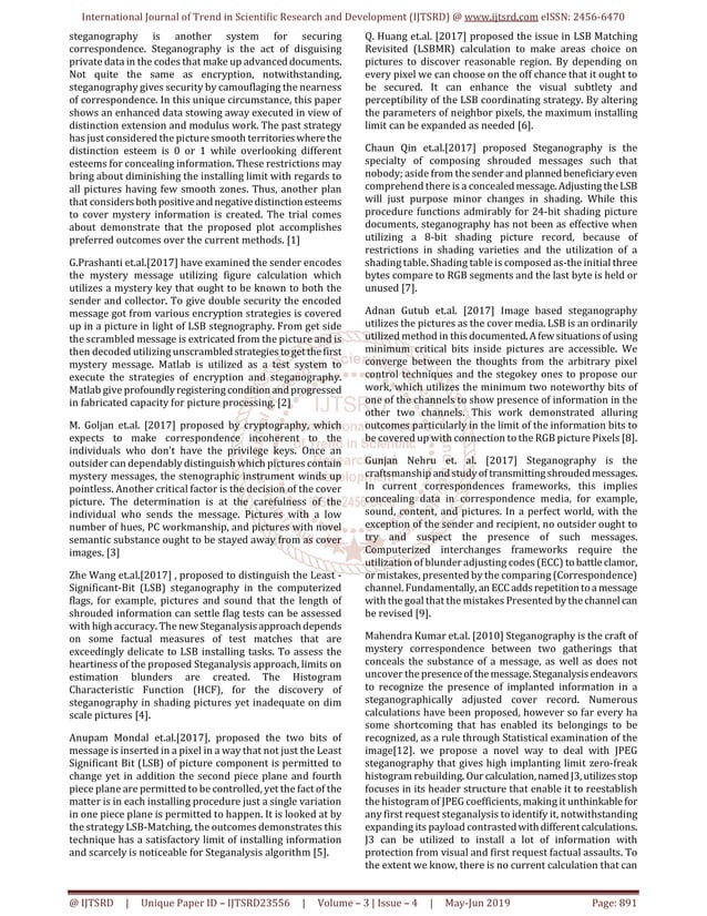 A Review on Stegnography Data Hiding using Color Images | PDF