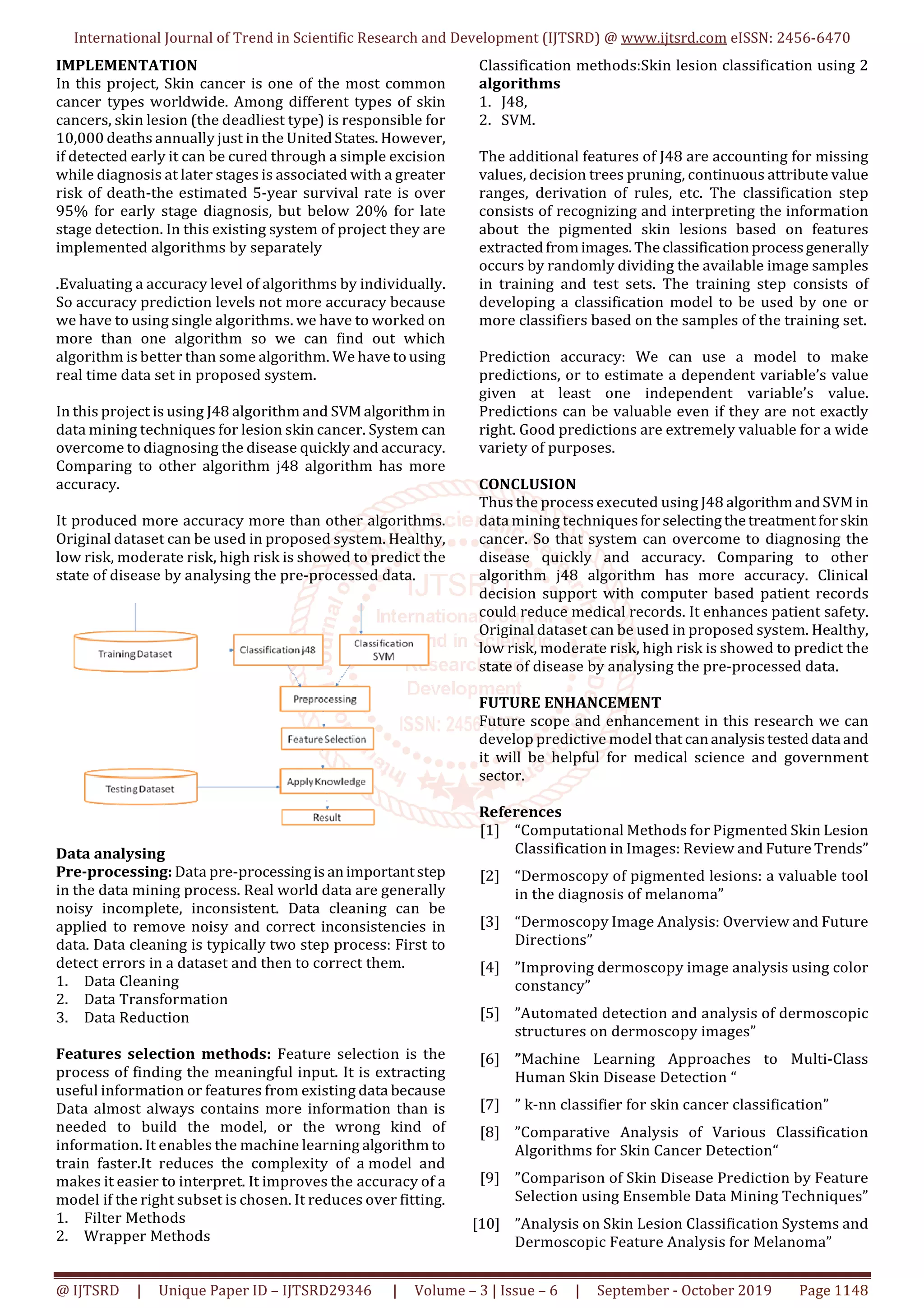 Skin Lesion Classification Using Supervised Algorithm In Data Mining Pdf
